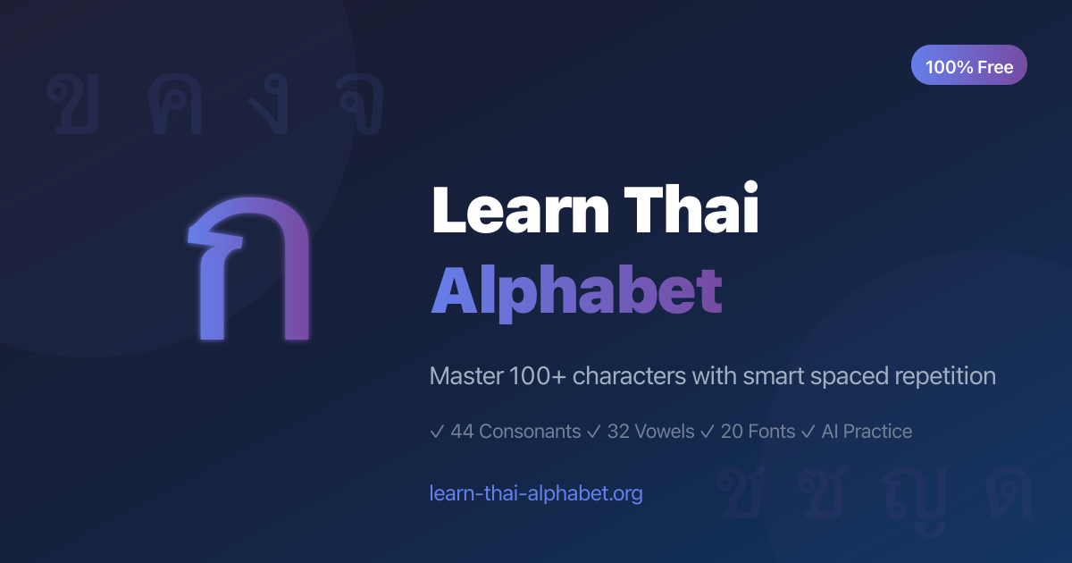 Thai Alphabet - Learn Thai Alphabet